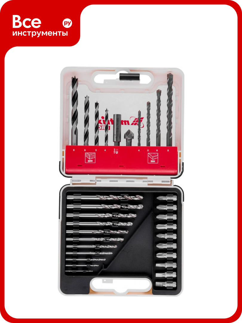 Набор сверл и бит PRO, 31 шт. MATRIX 725631, со стандартами качества