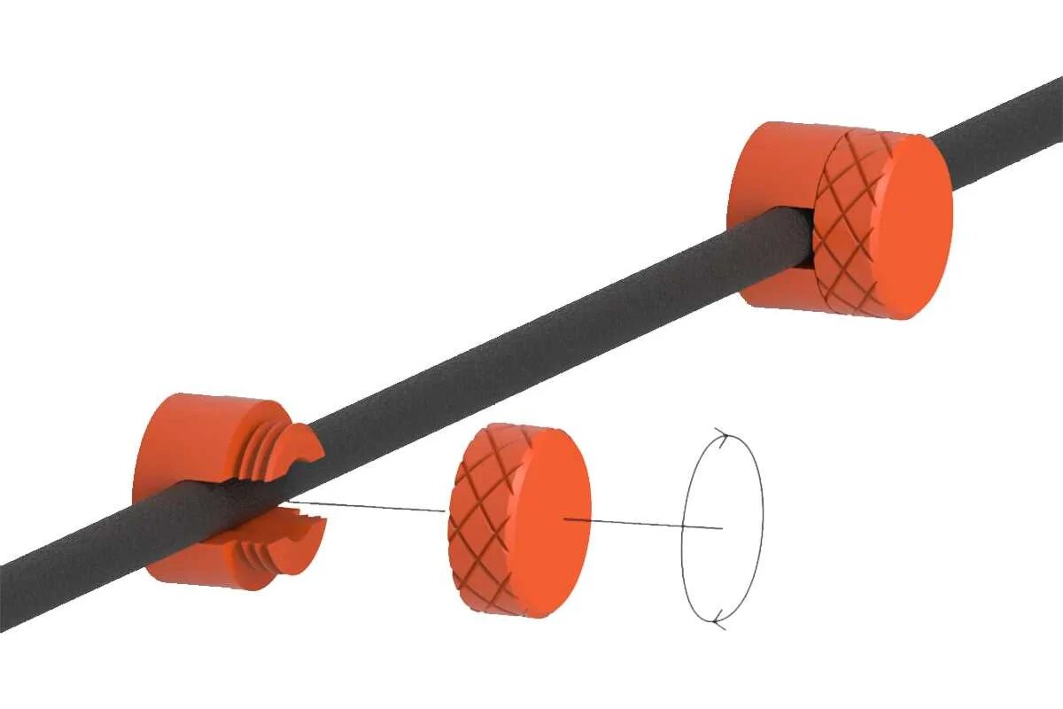 Saros Polymer Держатель проводов D20 мм набор 10 шт оранжевые под кабель диаметром 7 мм