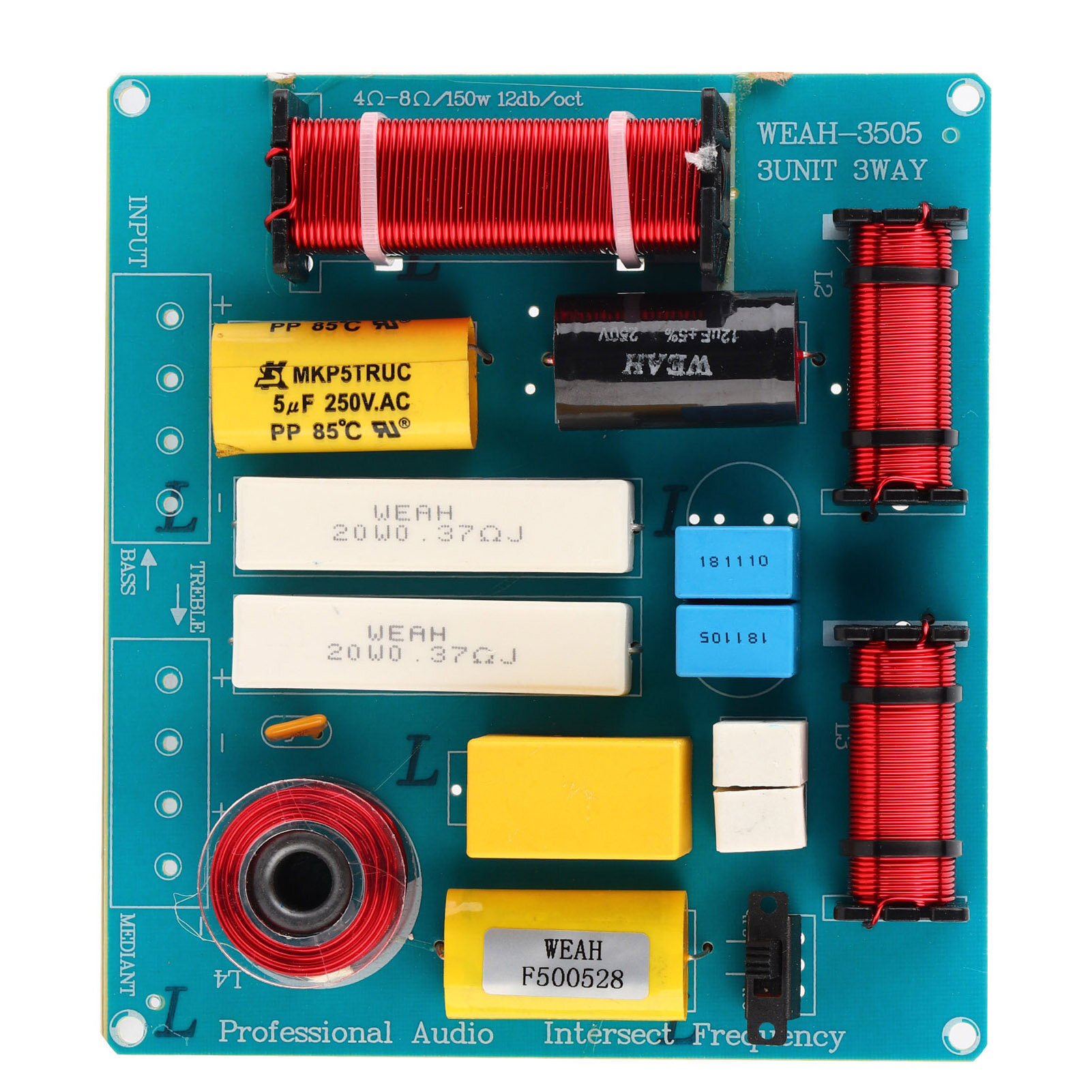 3-полосный кроссоверный фильтр 300 Вт, делитель аудиочастот для самодельной акустической системы KTV Stage, управление мощным звуком