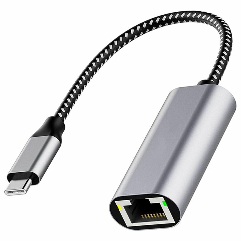 (1 шт.) Адаптер USB-C 3.1 to RJ45 Gigabit Ethernet, без драйверов - серый