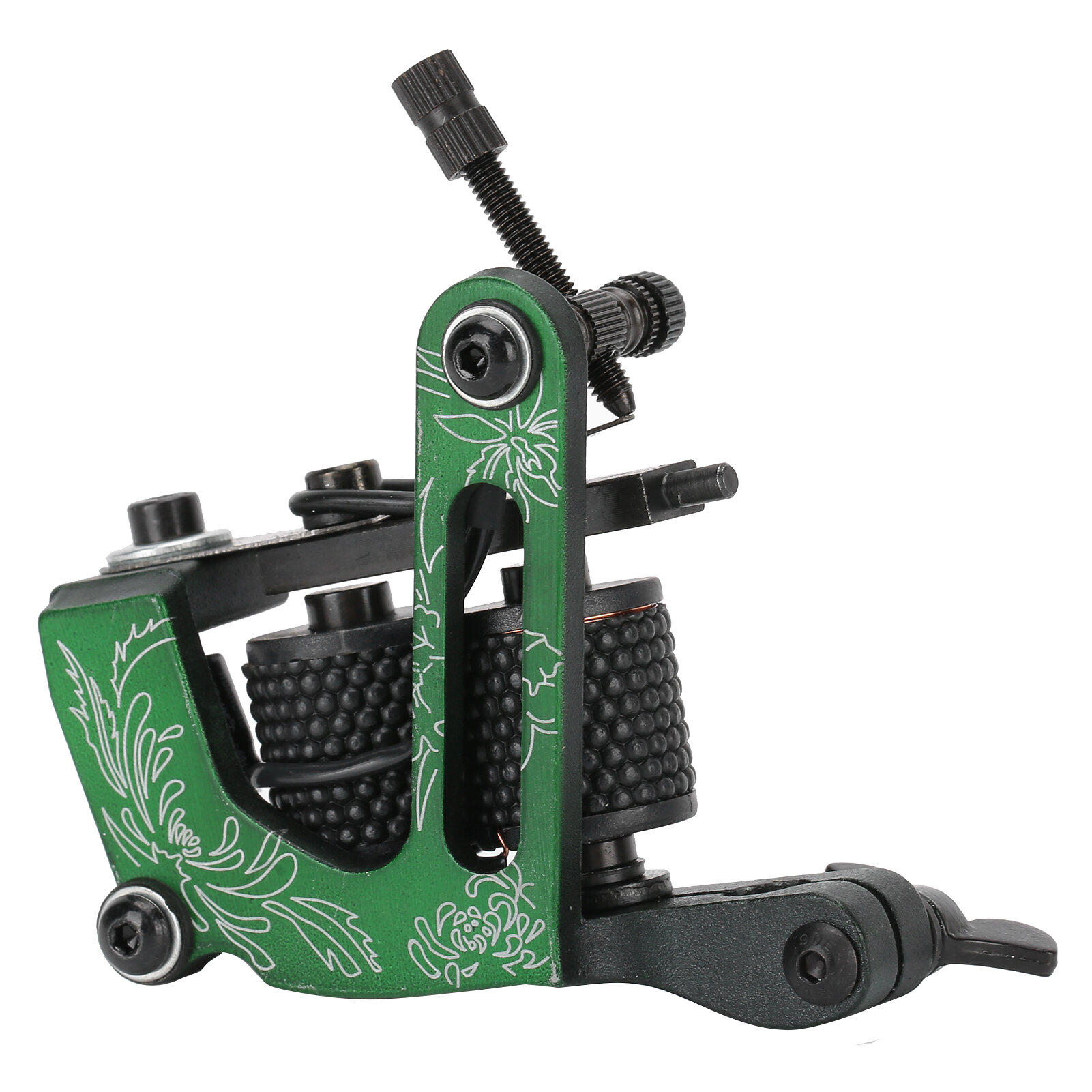Машинка для татуировки Coil с рисунком хризантемы Liner Shader Tattoo Gun для начинающих татуировщиков 22010‑1 Зеленый