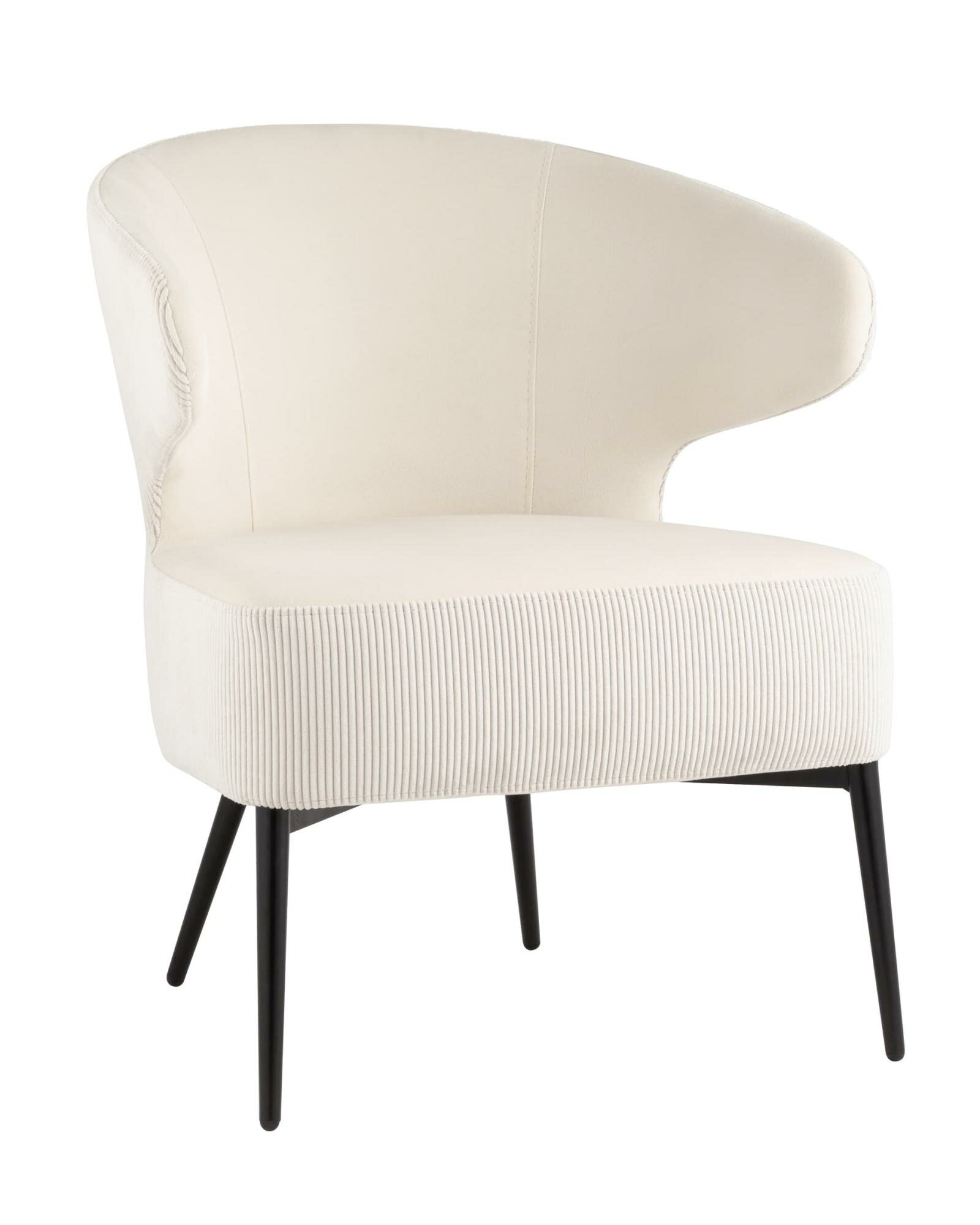 Кресло лаунж Royal Stripes STOOL GROUP серый, черный, велюр, металл, мягкое сиденье, с подлокотниками