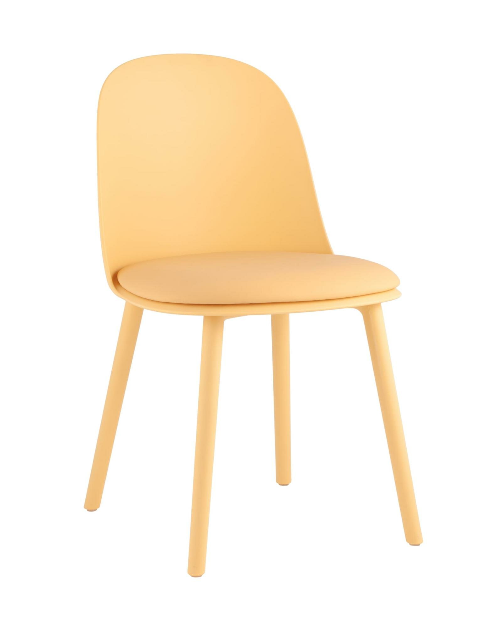Стул Fog STOOL GROUP желтый, экокожа, пластик, мягкое сиденье, без подлокотников