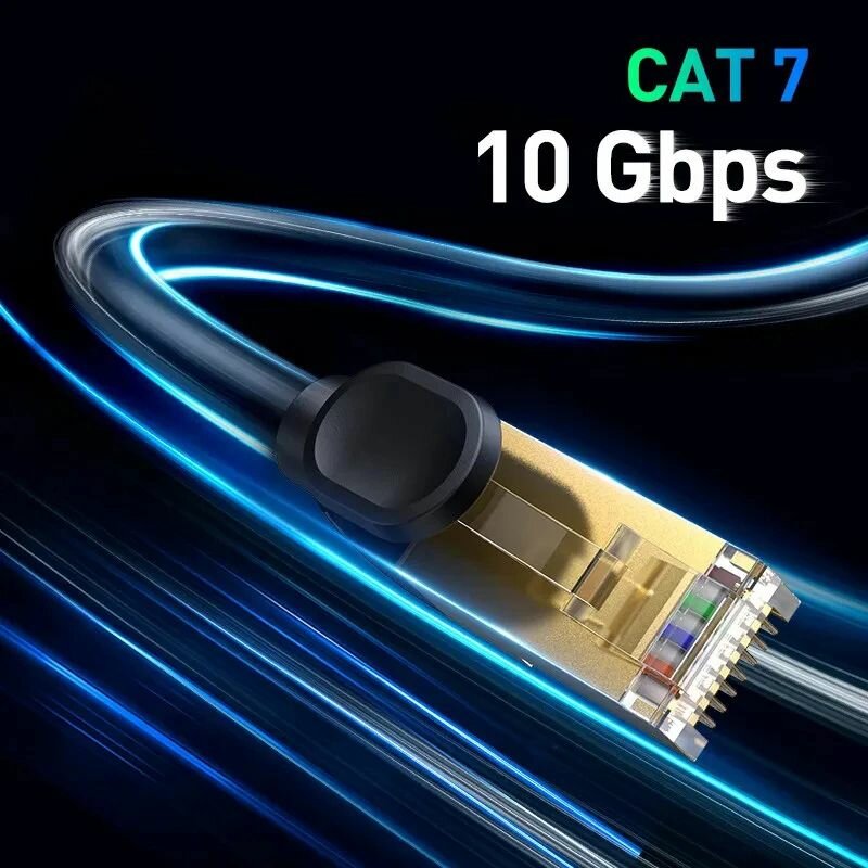 Кабель Ethernet Cat 7, сетевой кабель 10 Гбит/с, круглый RJ45 0,5-Cat7, кабель для маршрутизатора, модема, интернет-сети для ноутбуков PS 5