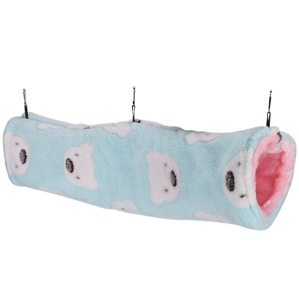 Туннель для маленьких домашних животных, хлопковое гнездо, плюшевый мягкий подвесной домик для хомяка (зеленый маленький медведь), размер L