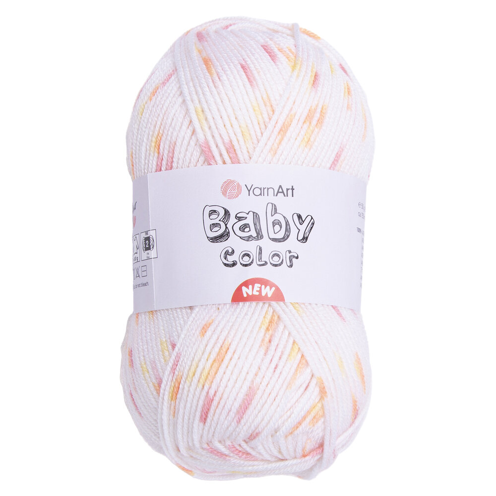 Пряжа для вязания YarnArt Baby color 215 жёлтый розовый 50 гр/150 м 100% акрил