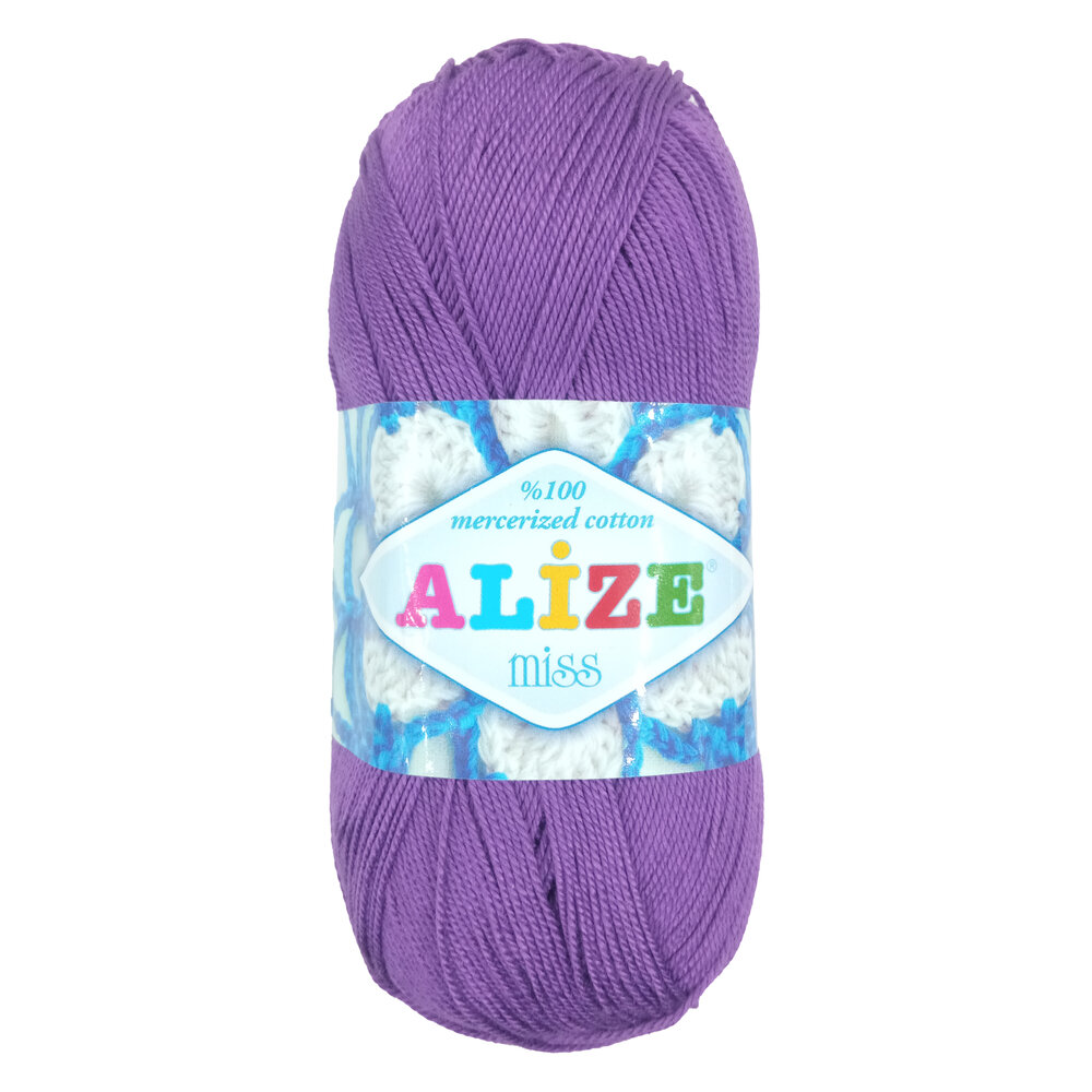 Пряжа для вязания Alize Miss 475 сливовый 5 шт 50 гр/280 м 100% мерсеризованный хлопок