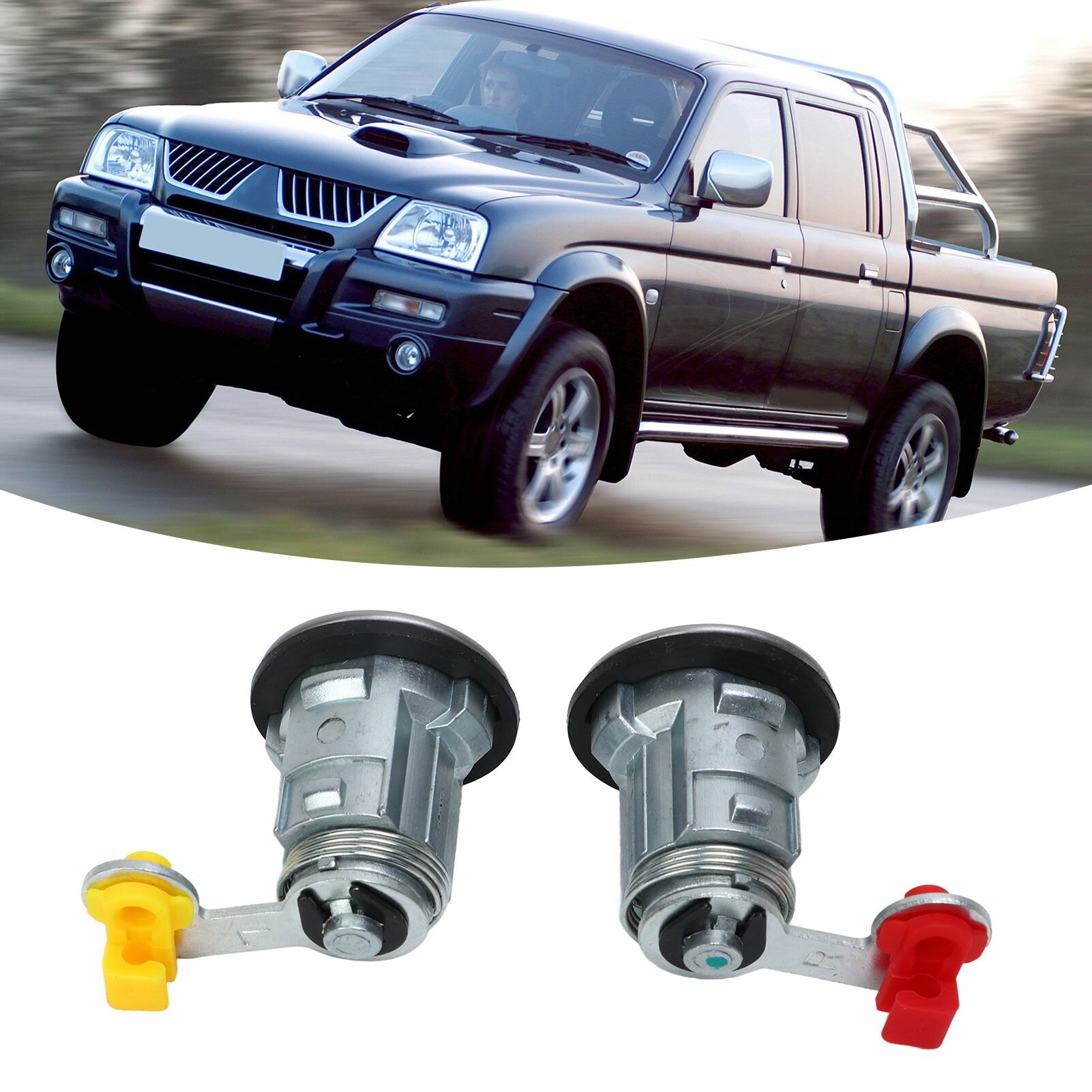 Личинка дверного замка для Mitsubishi L200 2001–2005 — цилиндр замка двери, комплект 2 шт с 2 ключами, OE YE05506A