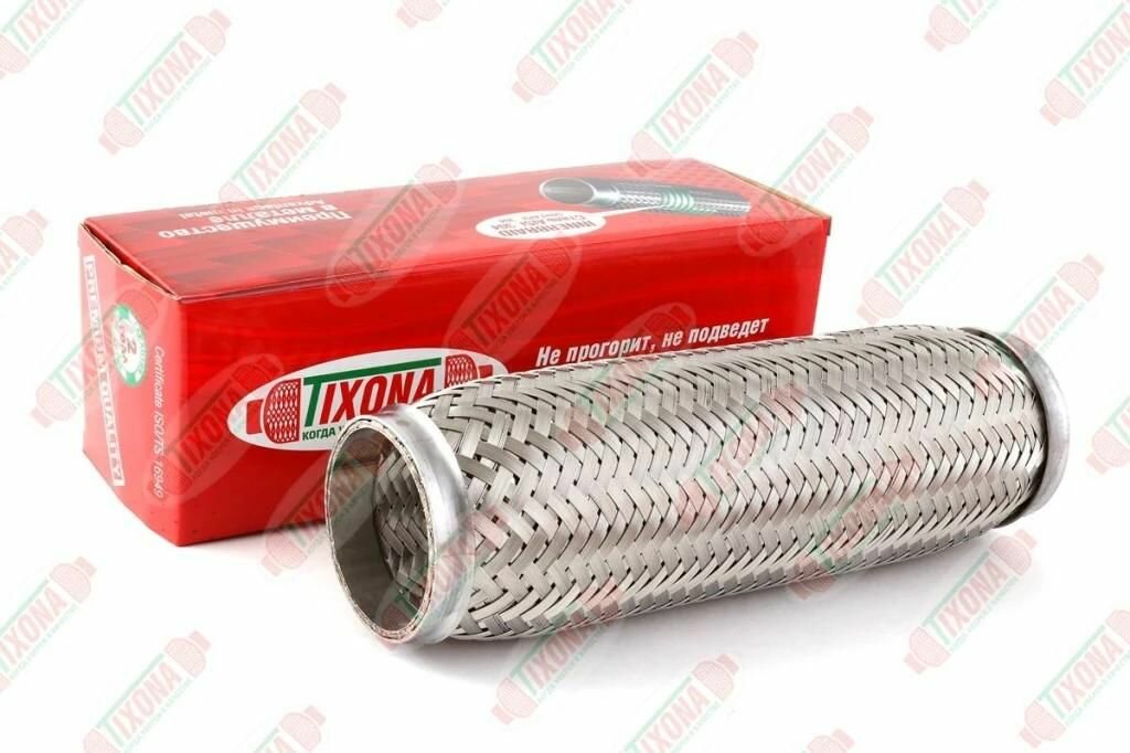 Гофра глушителя Tixona 60x250 мм из высоколегированной нержавеющей стали Mitsubishi Galant 8G, Renault Safrane, Volkswagen Tiguan 1G, Mercedes-Benz Vito 1G (60250)