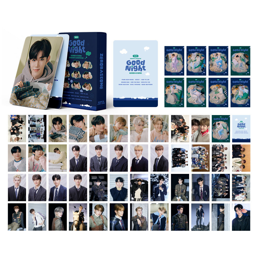 Карточная ночь ZB1, для ATEEZ, Twice, SK peripheral, EN card, lomo, 54/55, powder ink