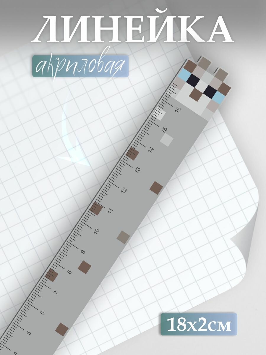 Линейка школьная Коты Майнкрафт