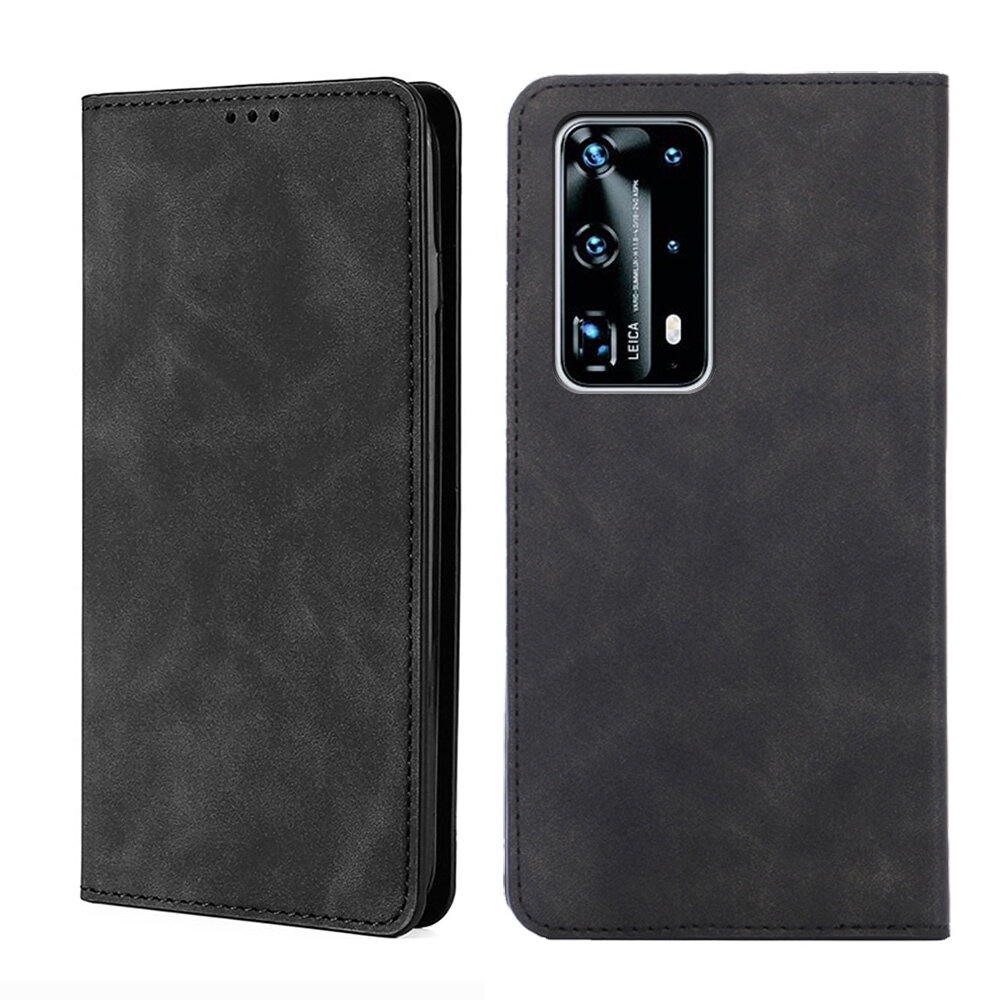 Чехол-книжка MyPads для Huawei P40 Pro+ Plus / Хуавей P40 Про Плюс мягкое прикосновение (черный)