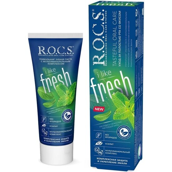 Зубная паста R.o.c.s. iLike Fresh укрепление и реминерализация эмали 74 г