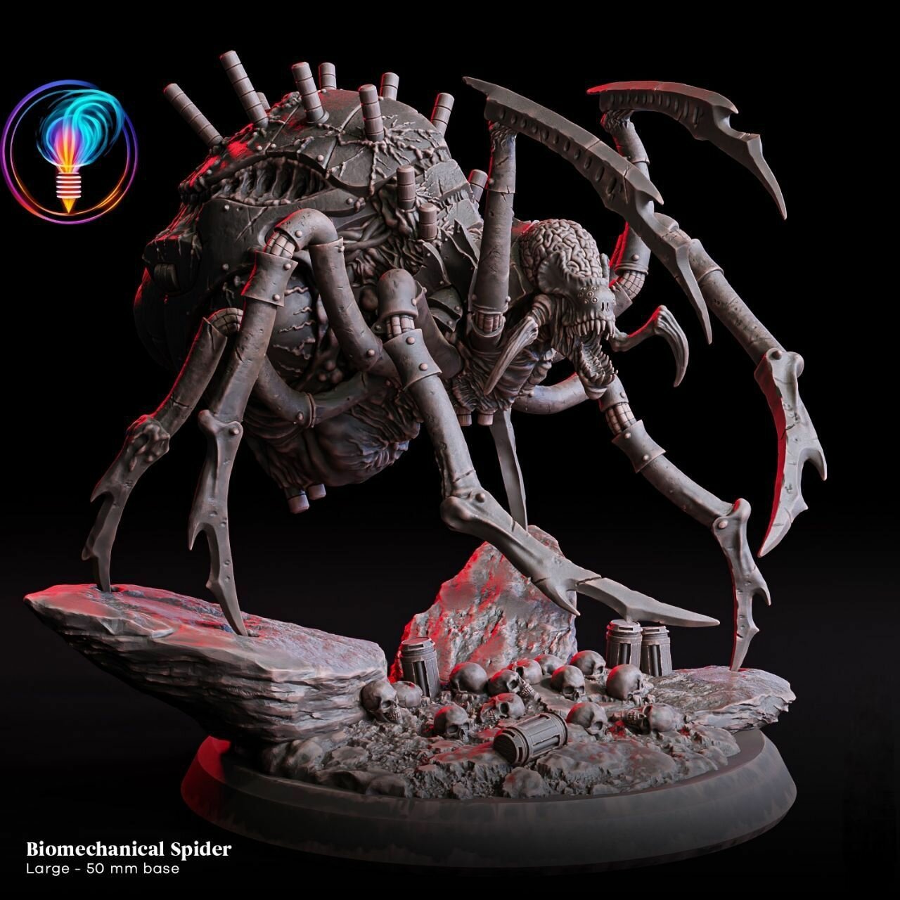 Фигурки для настольных игр, Биомеханический паук, ДнД, Dangeon and Dragons, sci-fi, pathfinder. база 50 mm