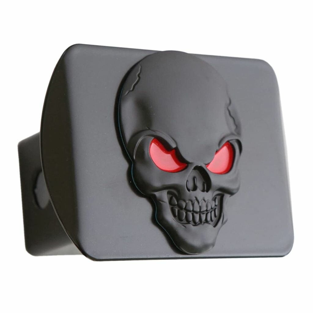 Металлическая заглушка для автоприцепа - Красный череп