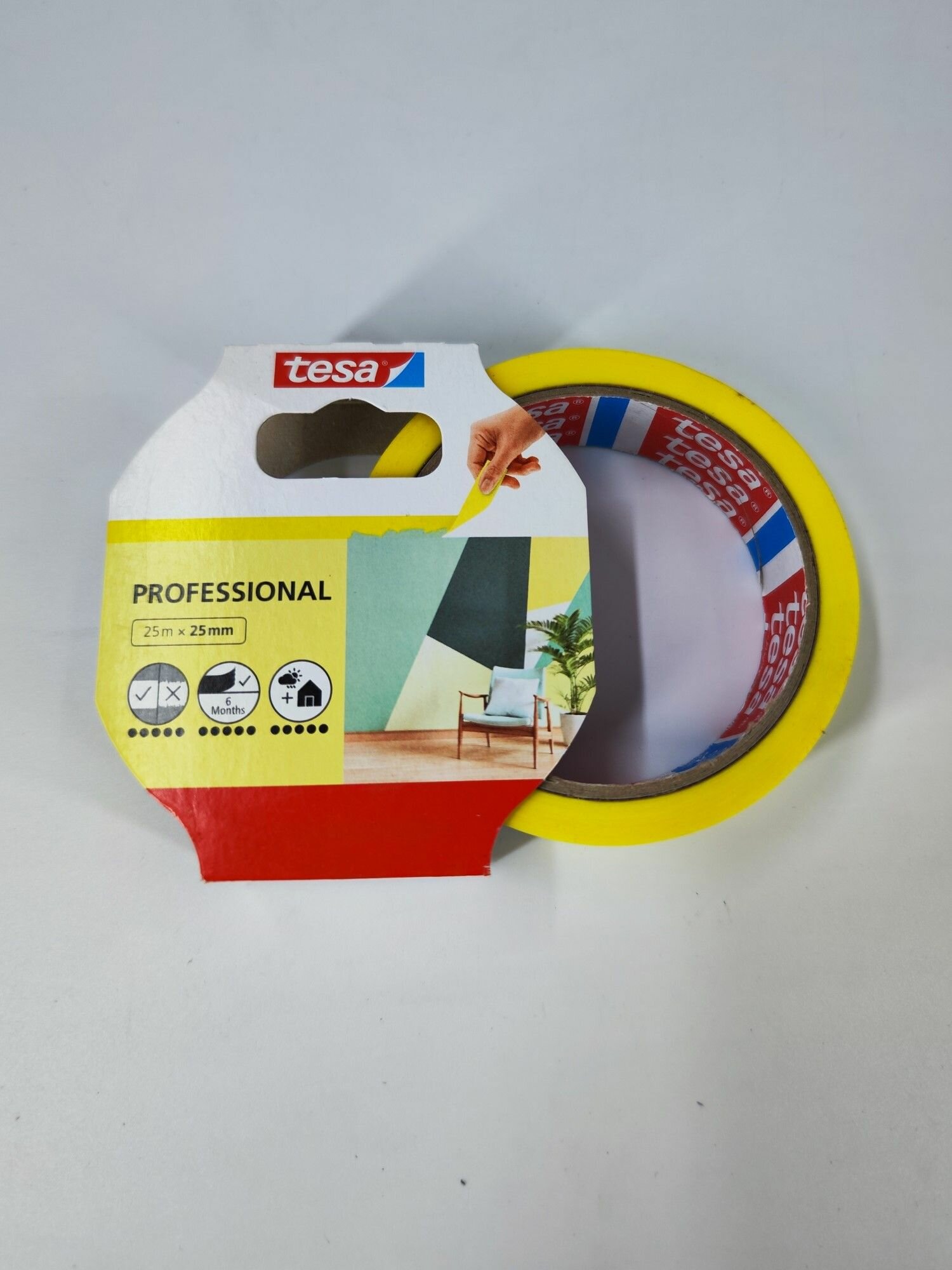 Лента малярная желтая Tesa Washi 56270-00 (25мм*25м)