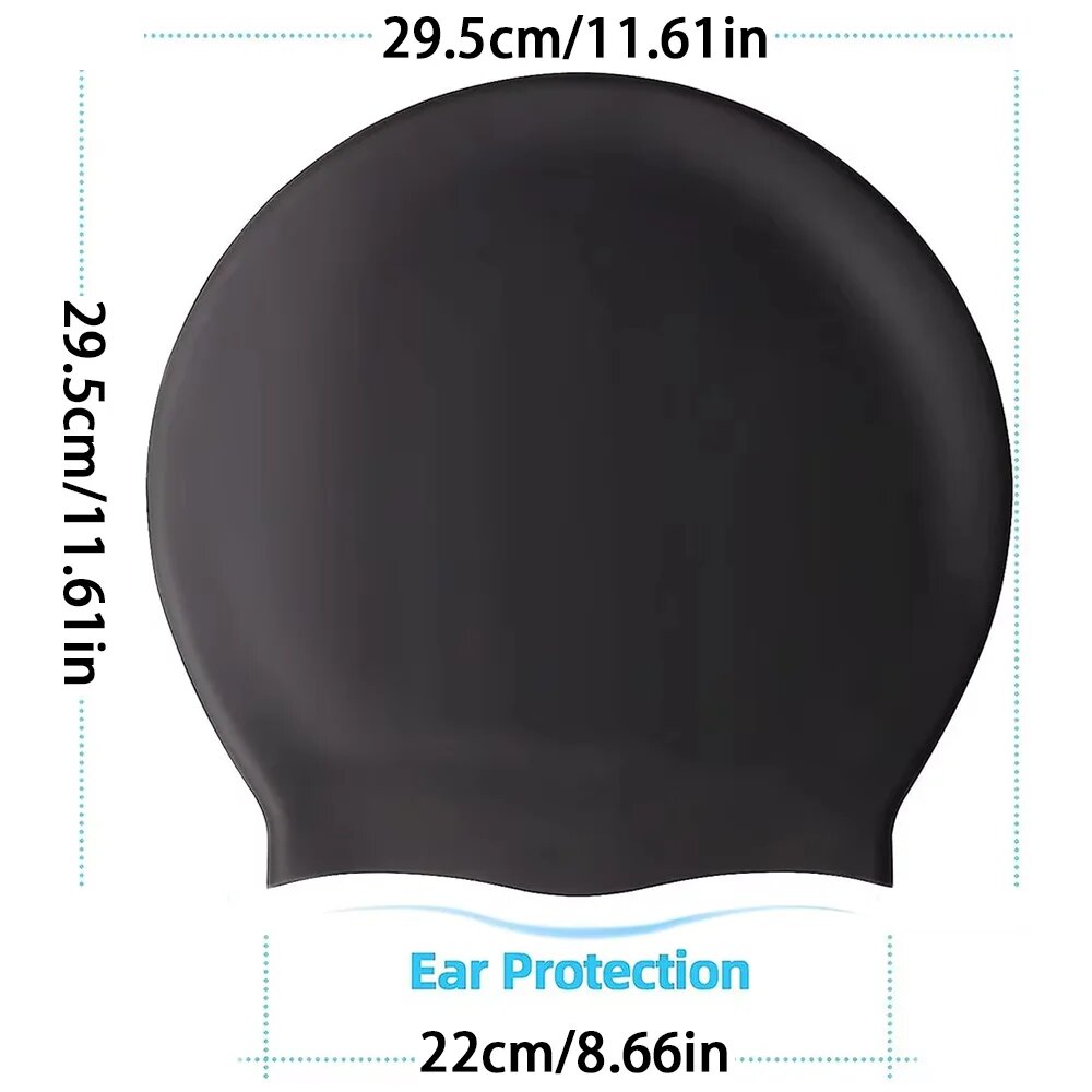 Большая силиконовая шапочка для плавания Adidas Черный, Black-L