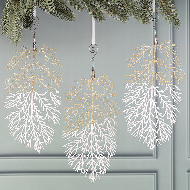 Набор елочных украшений Веточки - Macovelle 30 см, 3 шт, Winter Deco, 1000461