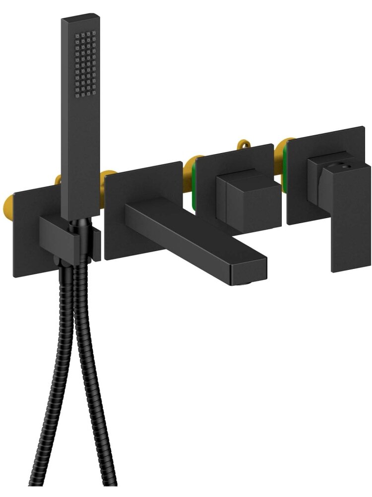 Смеситель для ванны с коротким изливом встраиваемый Aquatek Либра AQ1644MB черный матовый