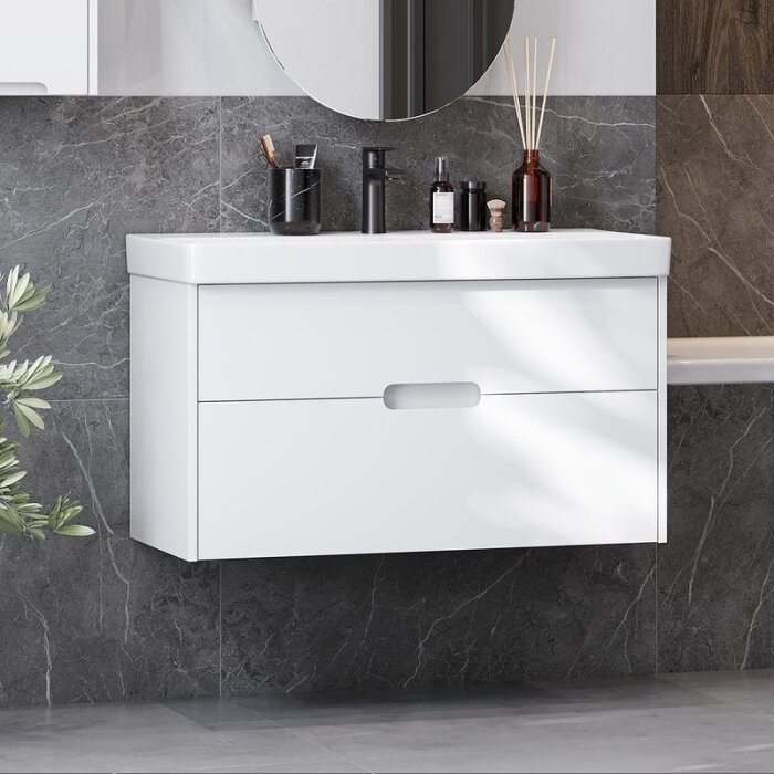 Тумба под раковину AQUATON Оливия 90 белая матовая