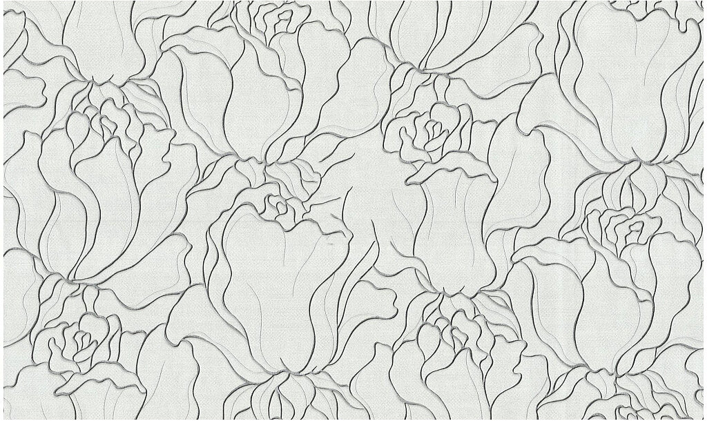 Обои Розы 4130-1Московская обойная фабрика, чёрно-белые виниловые флизелиновые 10,05х1.06 м