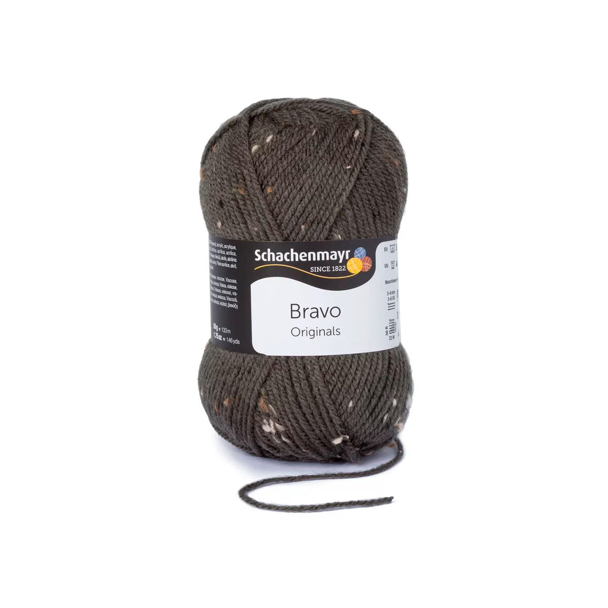 Bravo /Браво/ пряжа Schachenmayr Originals, MEZ, 9801211 (08373, loden tweed (лоден твид), хаки)