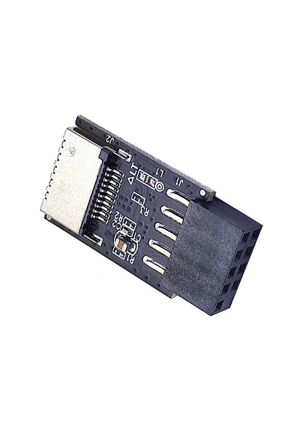 Конвертер USB 2.0 9-контактный на фронтальный разъем Type-C A-key для материнской платы