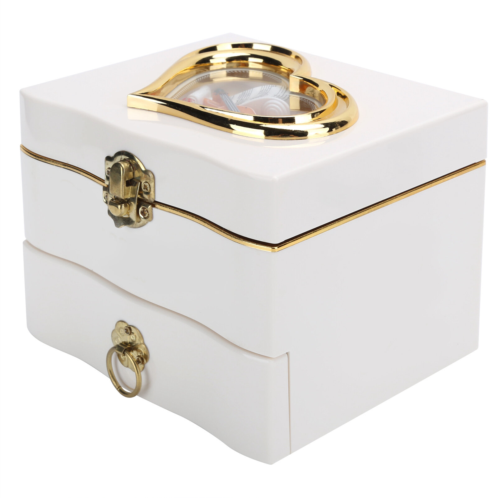 Классическая вращающаяся музыкальная шкатулка для танцоров, Заводная рукоятка, музыкальная шкатулка, женские коробки для хранения ювелирных изделий, белый цвет