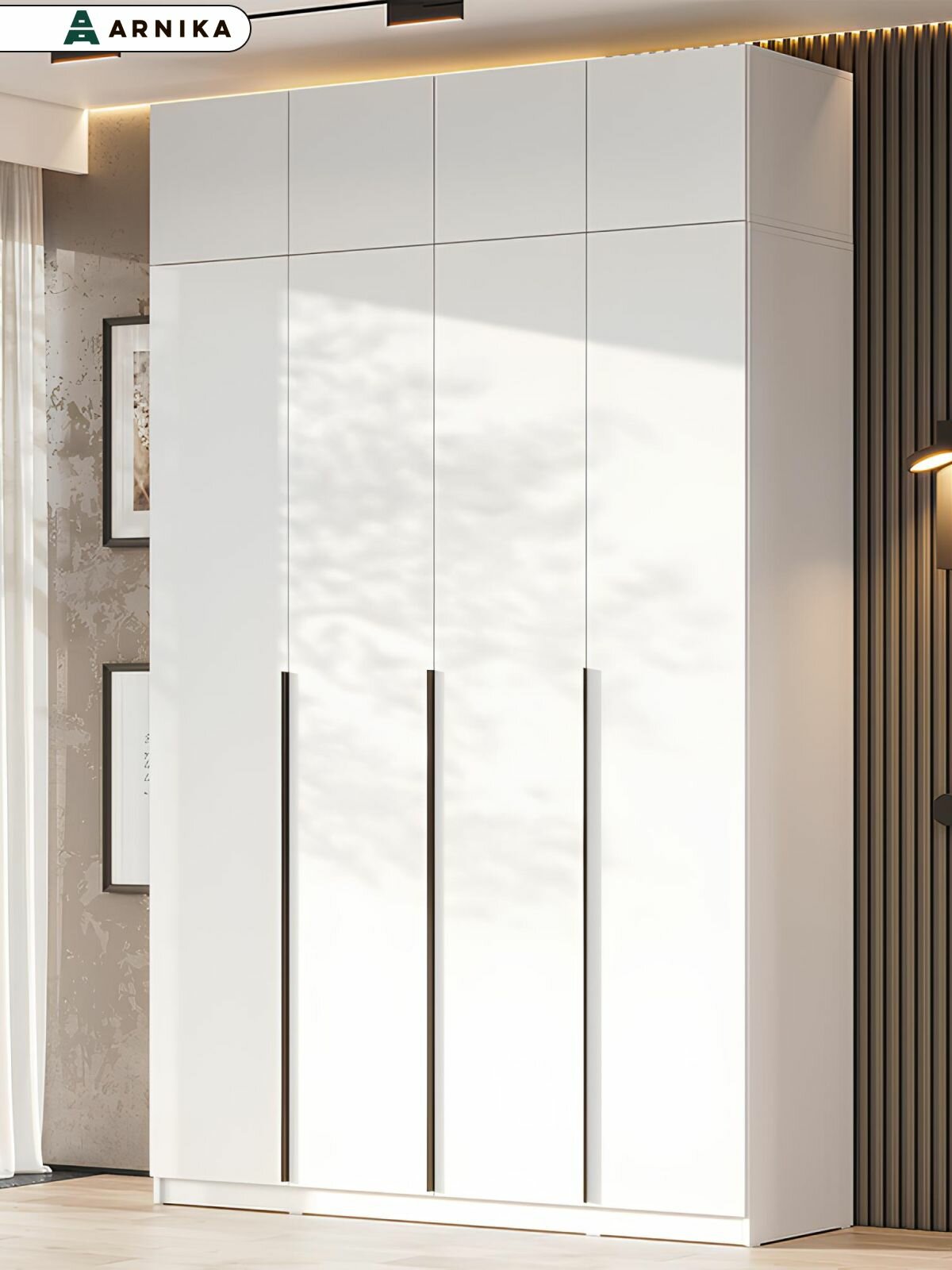 ARNIKA Шкаф для одежды Лукас с антресолью, белый 50,6х160,1х260 см