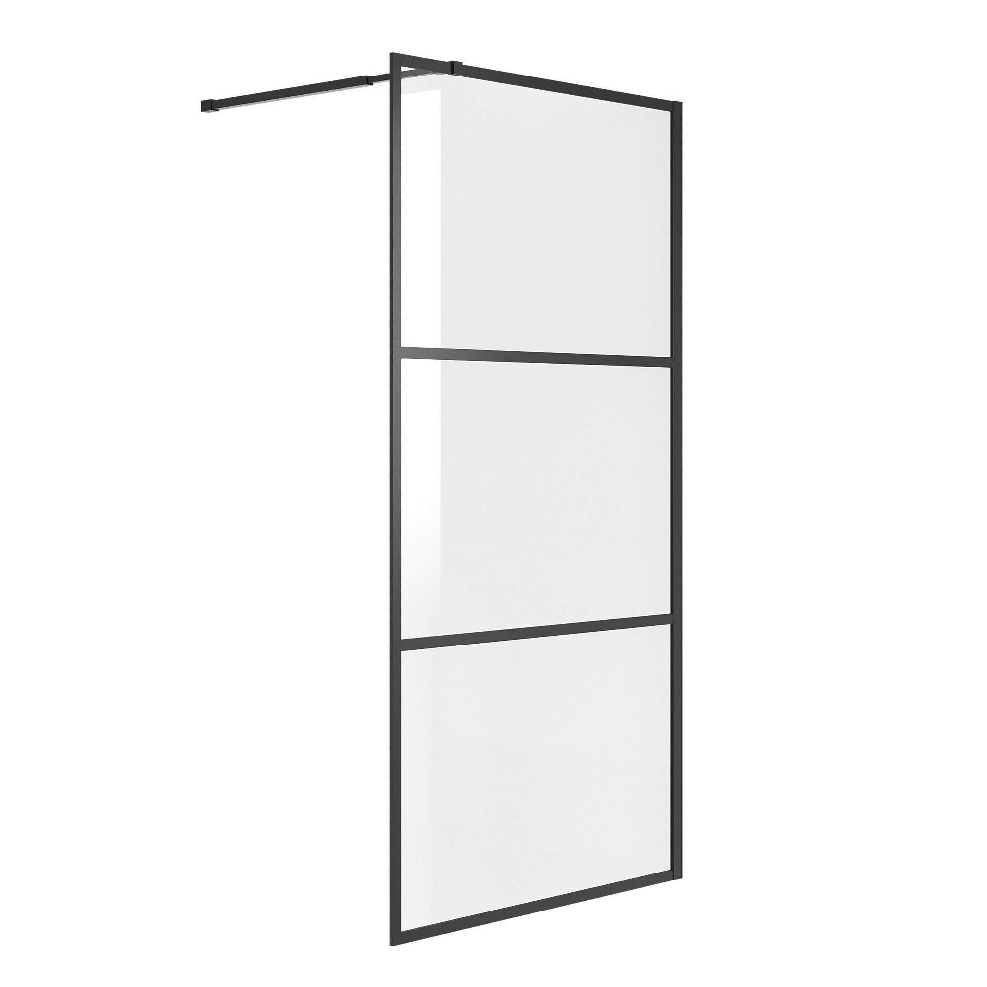 Душевая перегородка Niagara Nova NG-688-10BLACK (100х195) черный матовый, стекло прозрачное,1 место