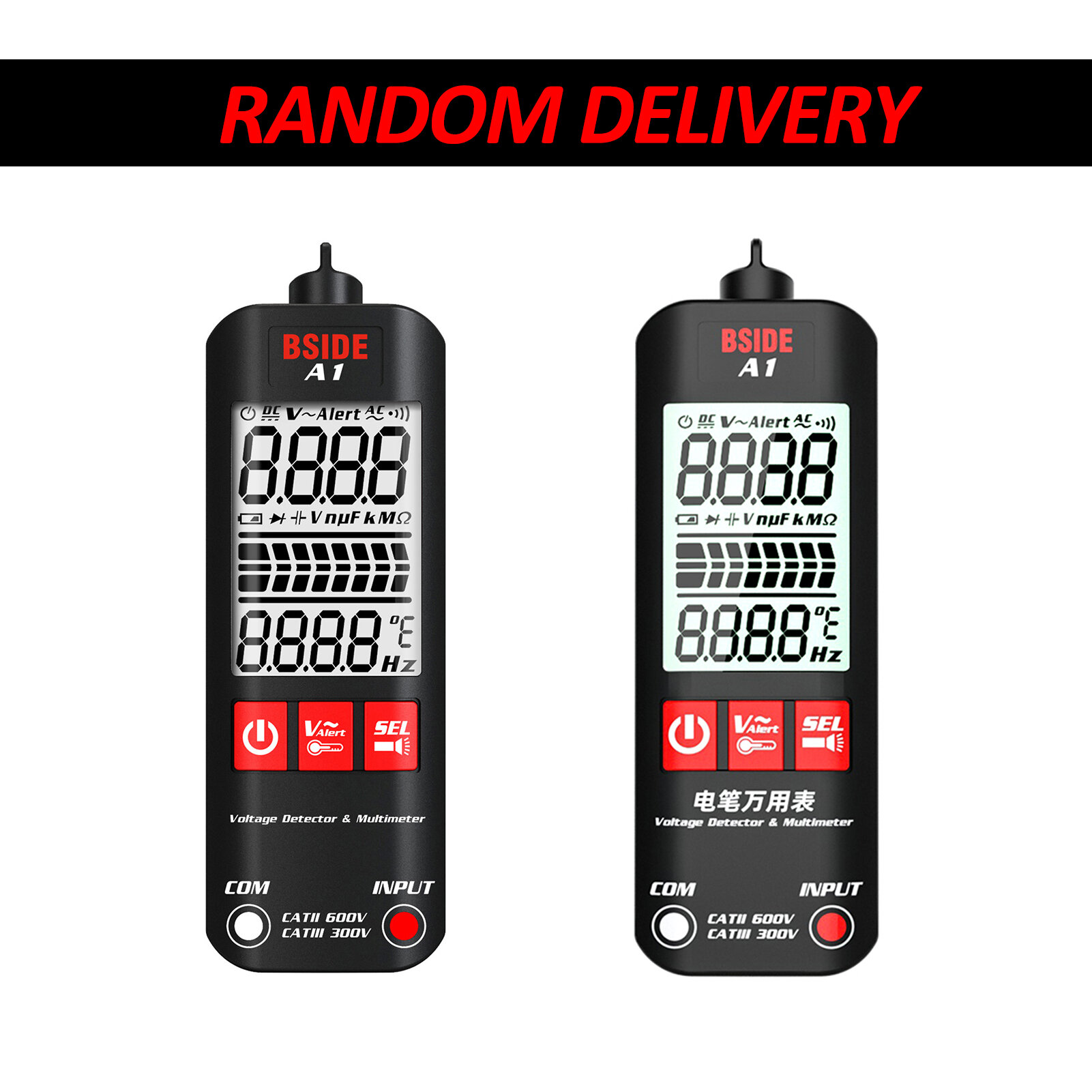 Миниатюрный цифровой мультиметр BSIDE A1, 2000 отсчетов, измерение истинного среднеквадратичного напряжения, частоты и сопротивления.