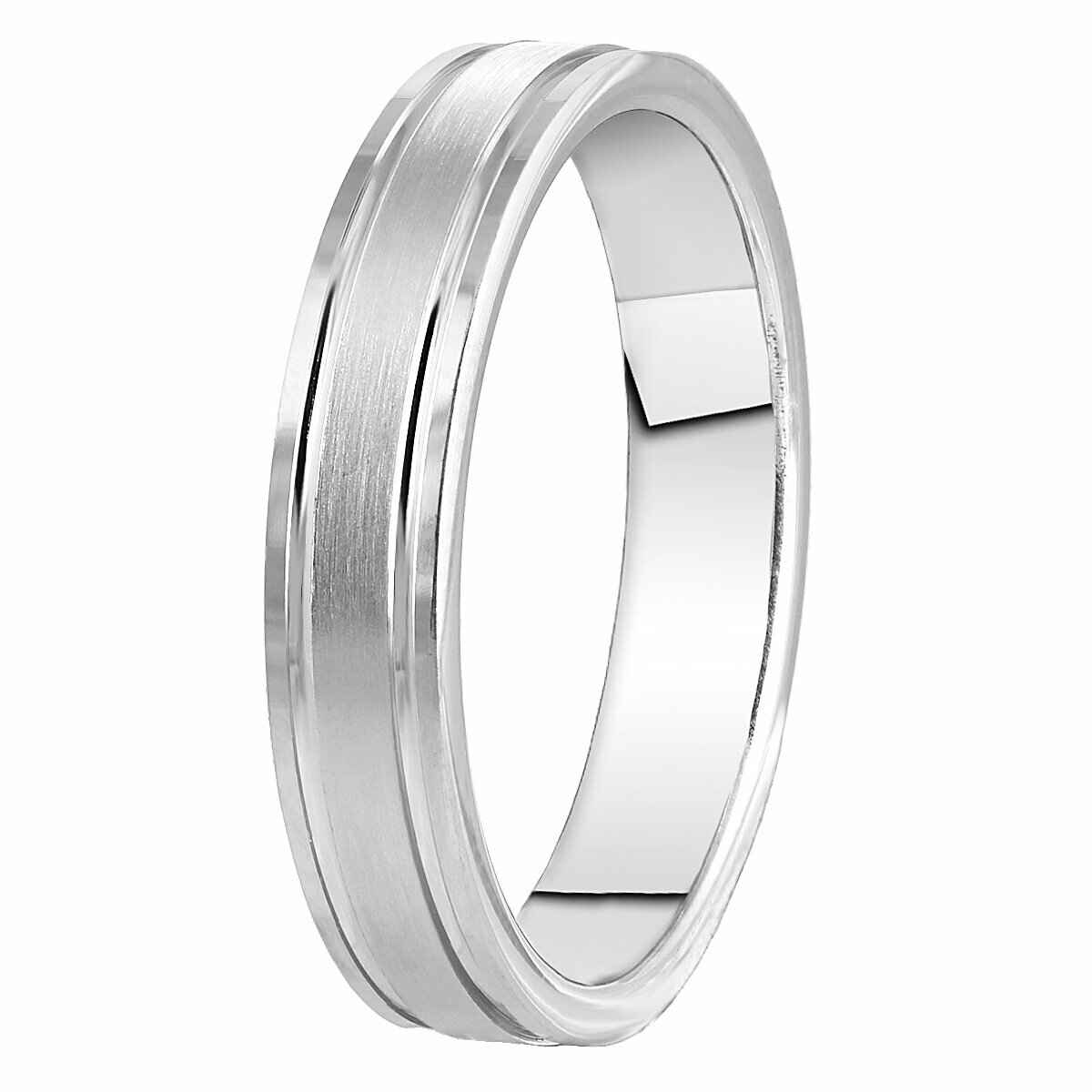 Кольцо обручальное, серебро, 925 проба, родирование