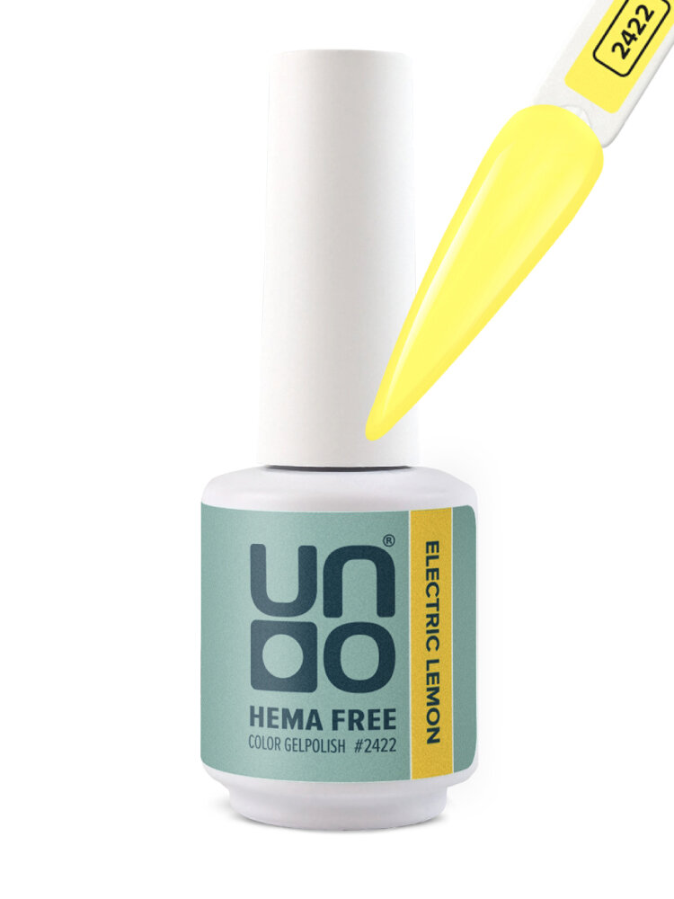 UNO, HEMA FREE, Гель-лак 2422 Электрический лимон - Electric Lemon, гипоаллергенный, 10 г