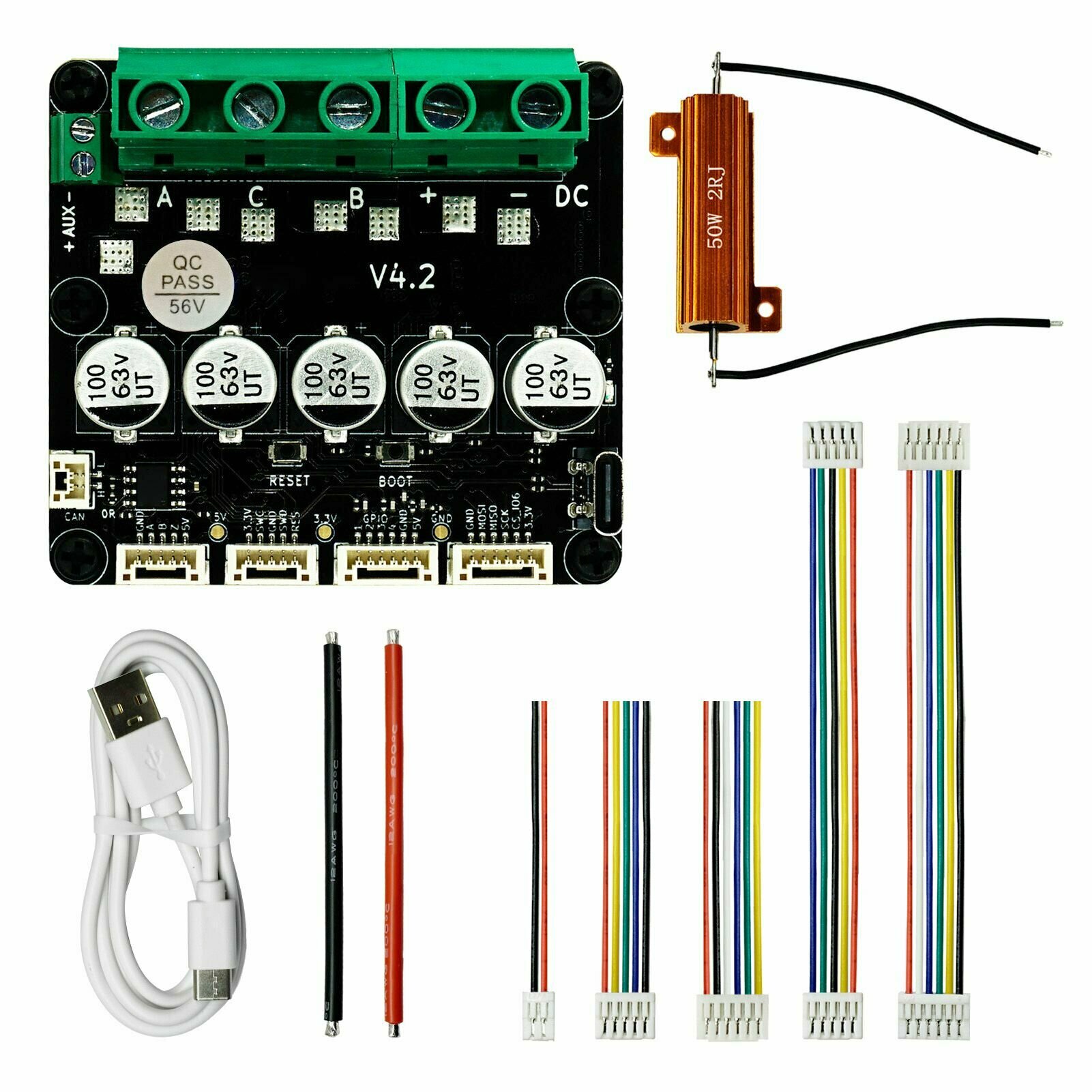 Контроллер бесщеточного серводвигателя ODESC V4.2 Single Drive High Current Driver Board для Odrivetool FOC BLDC 8 56 В 120 А