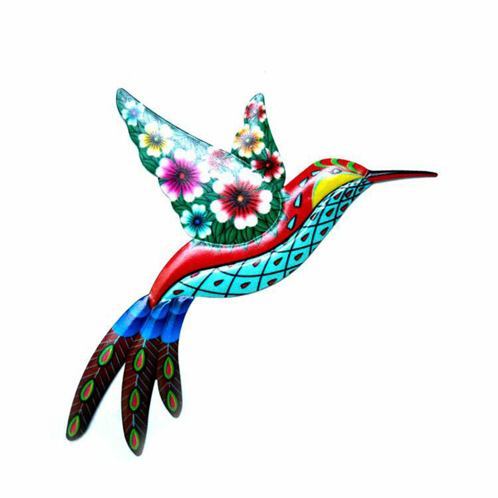 Красочная металлическая колибри стена искусство висят декор сад кованая железа птица 3D скульптура домашние художественные работы Статуи