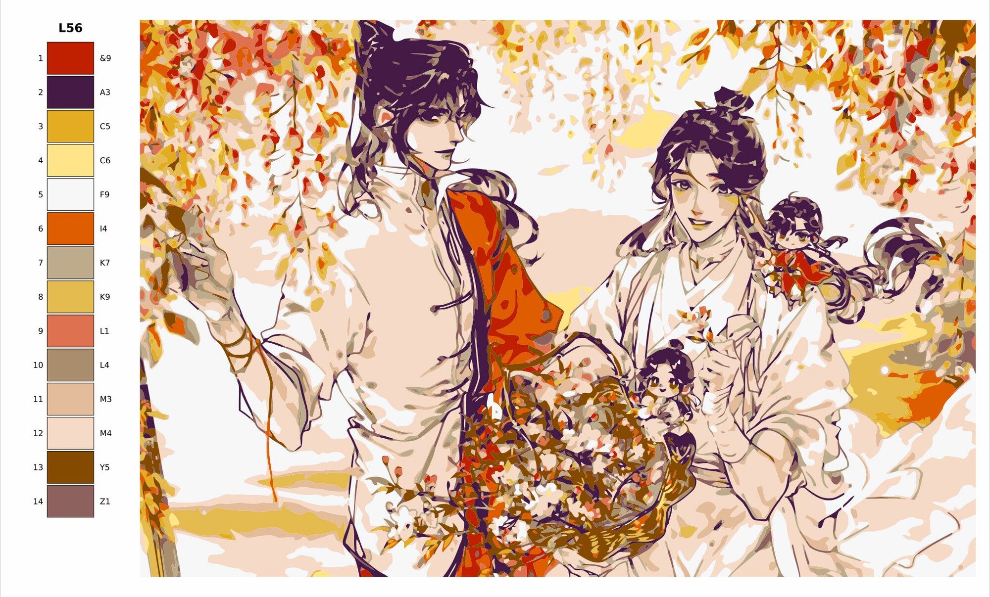 Картина по номерам L-56 "Аниме Благословение небожителей" 40x60 см