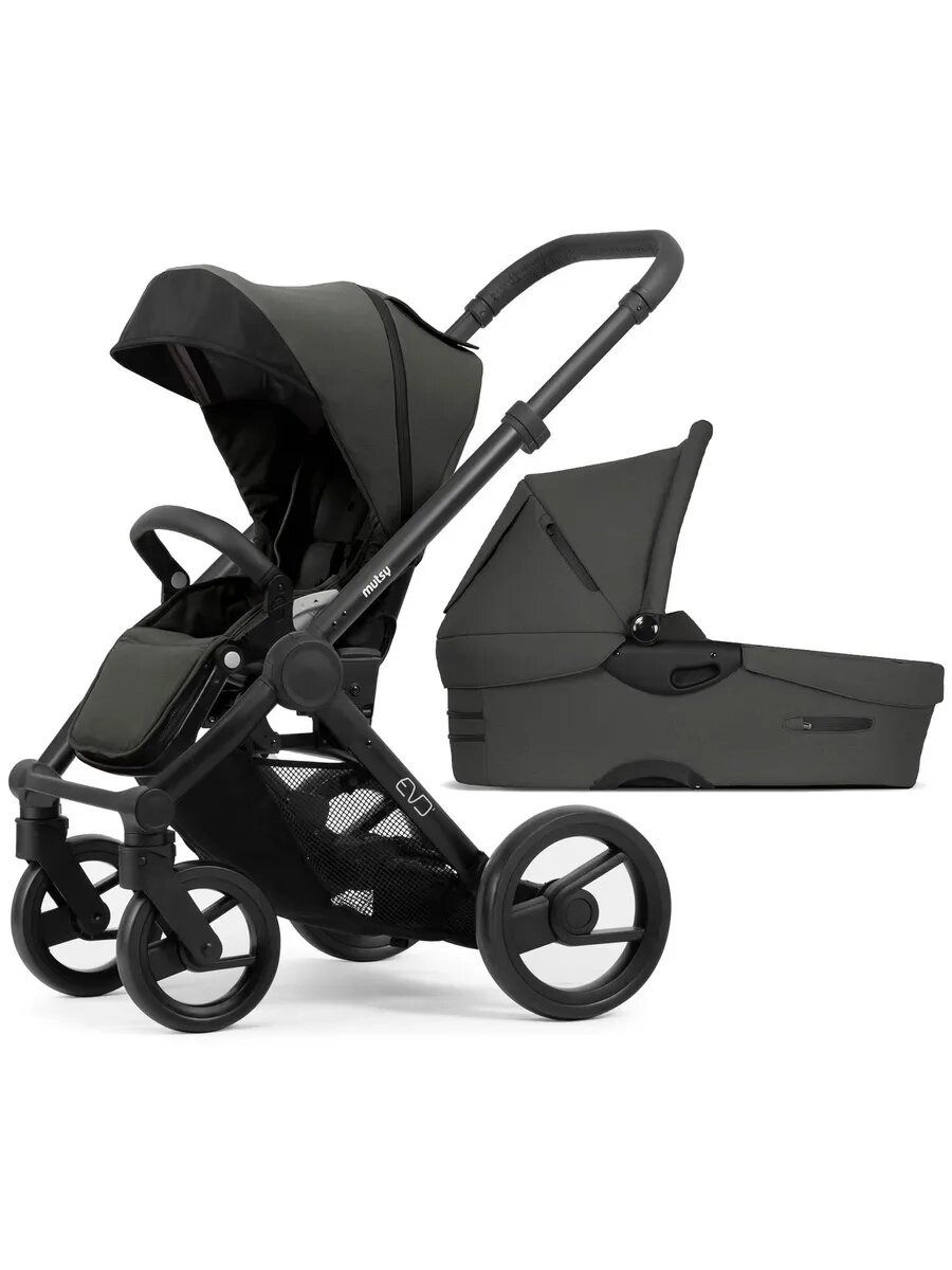 Коляска 2в1 Mutsy Evo Deep grey на шасси Grey grip black