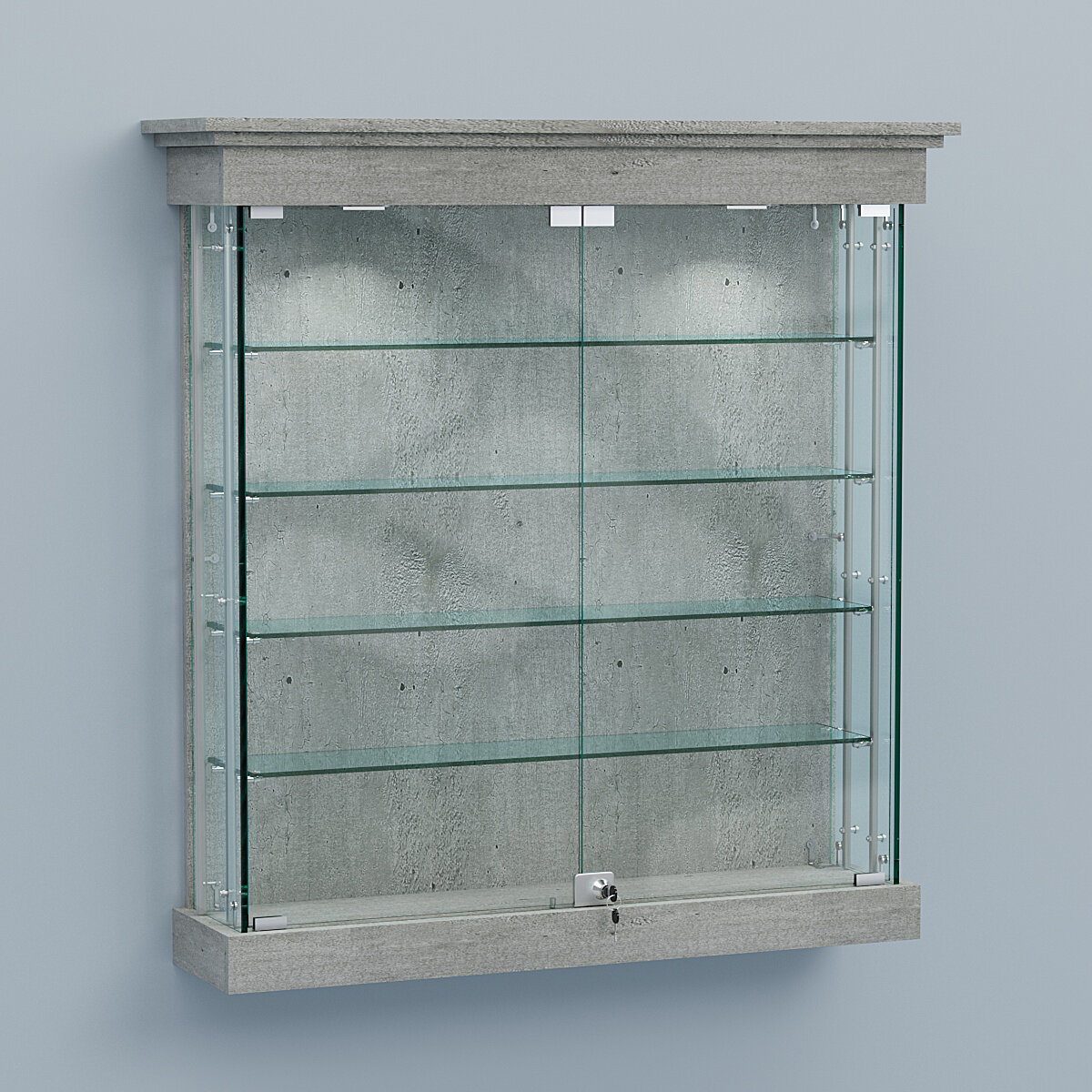 Витрина для музеев "Коллекция" настенная №2-4А-РЕГ, Метрополитан Грей