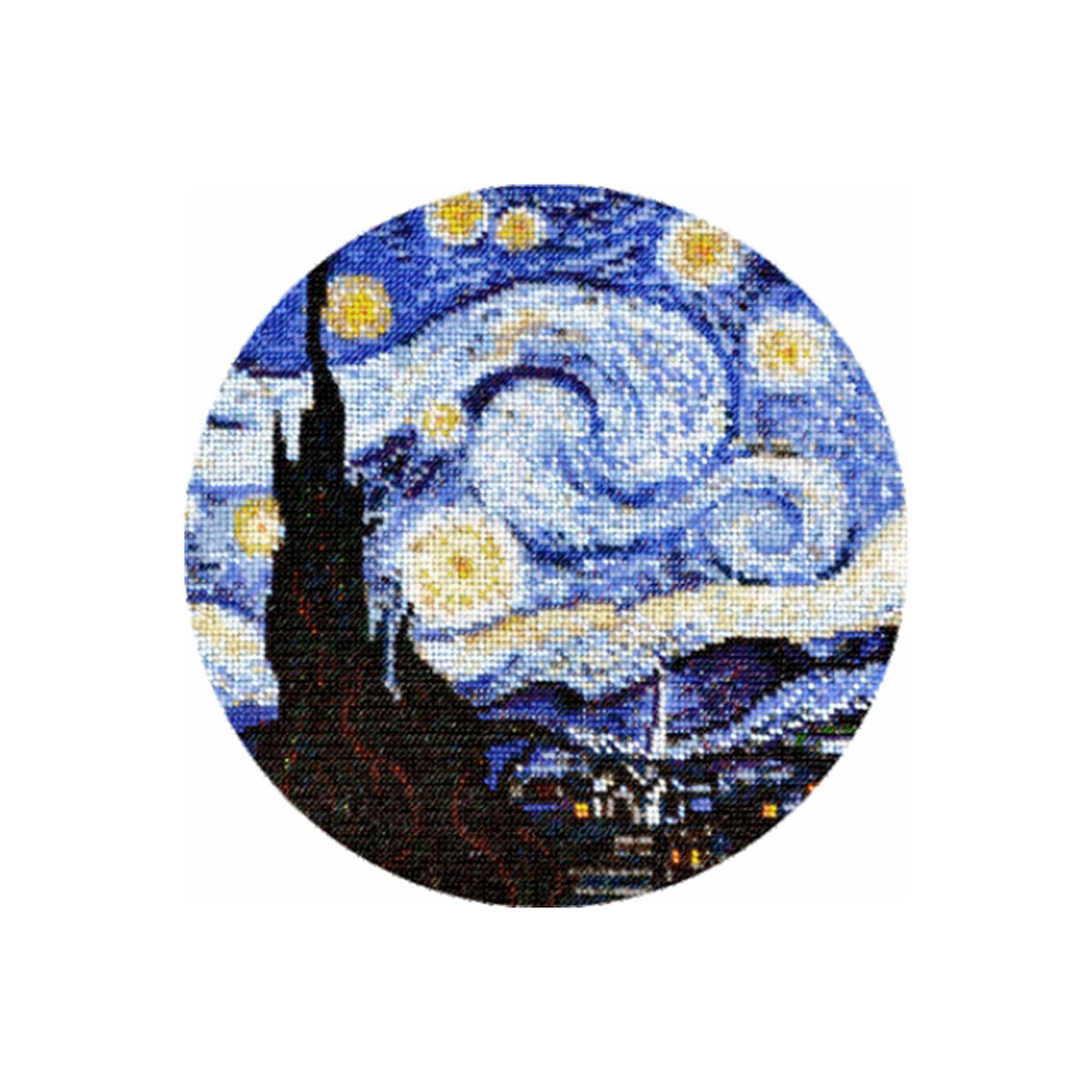 Игольница магнитная круглая с рисунком 'Звёздная ночь', 25*3 мм, Hobby&Pro