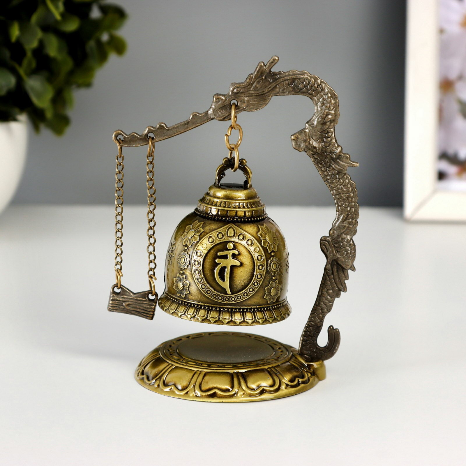 Колокол - гонг металл настольный "Будда", d=4.8 см, 11.2x9.5x9.5 см