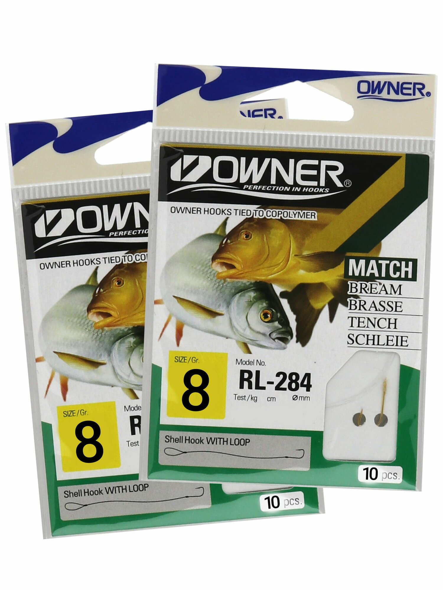 OWNER Поводок готовый RL-284 №8 10шт 2 упаковки