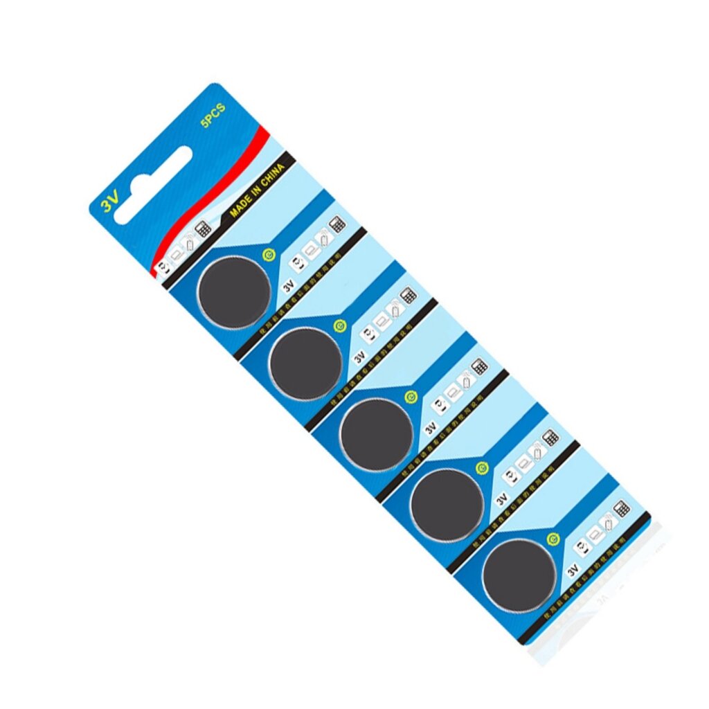 Упаковка из 5 литиевых батареек CR1620 для брелоков и электронных весов