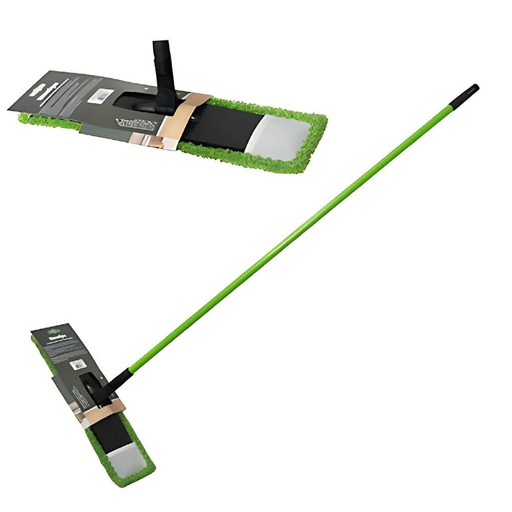 Швабра 110см с бархатной насадкой, эконом hp‑m19, ярко‑зеленая ручка, микрофибра, удобный черенок