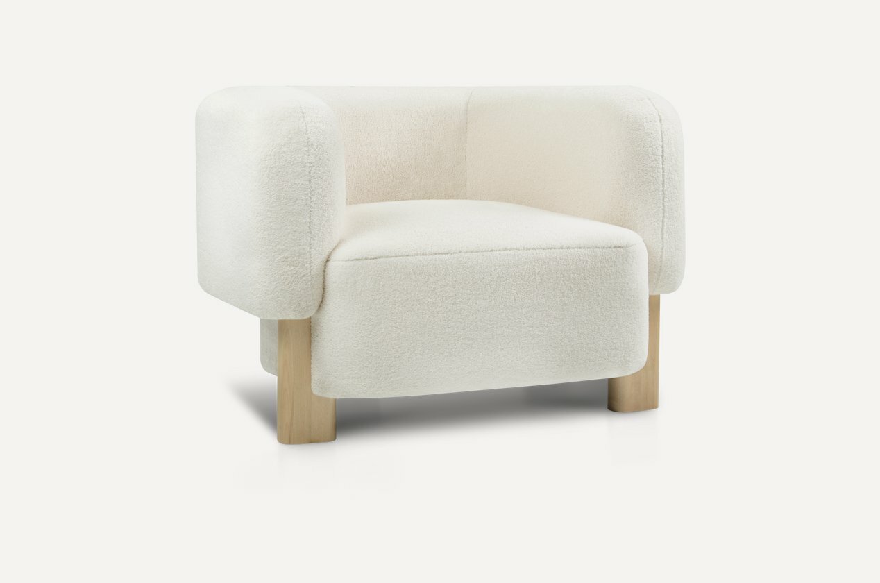 Кресло в гостиную мягкое Divan.ru Арклоу Мех Светлый, светло-Светлый, искусственный мех, с подлокотниками