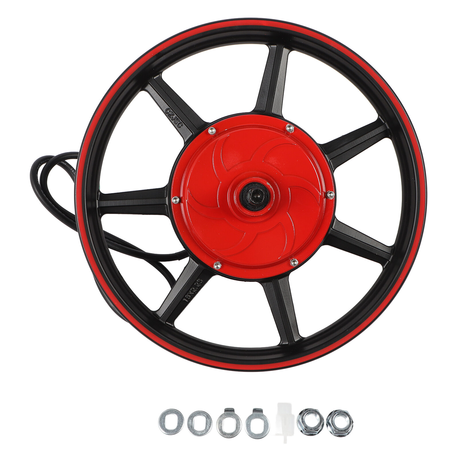 Мотор-колесо 16in бесщеточное 48V-72V 800-2000W, дисковый тормоз для электроскутера красный