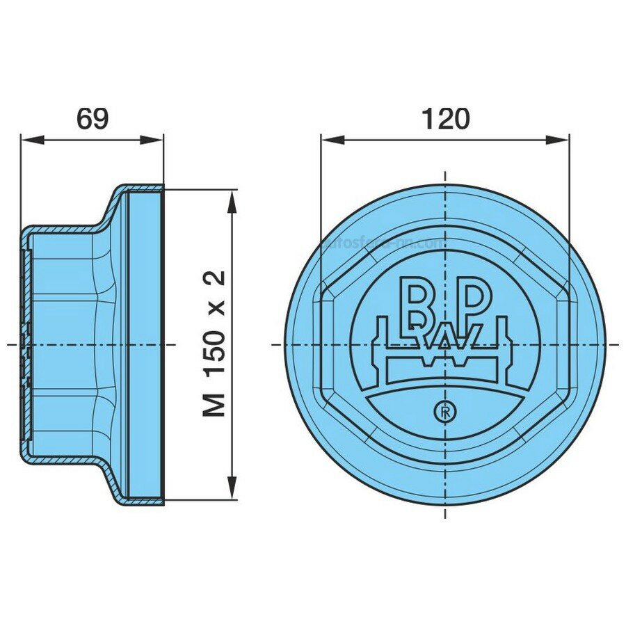BPW 0321226200 крышка ступицы колеса прицепа! 14T M150x2 внутр. SW120\ BPW