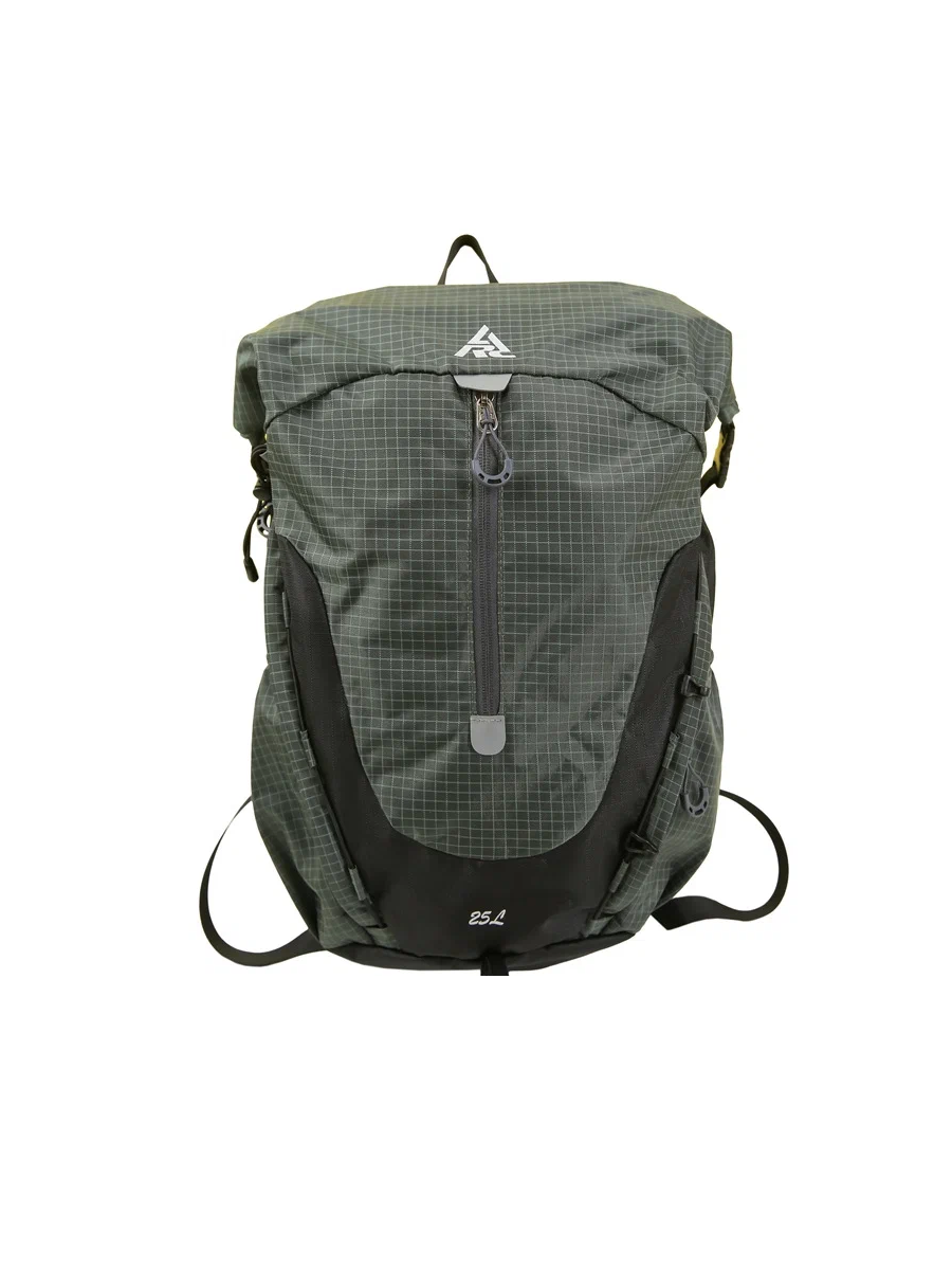 Туристический рюкзак, водонепроницаемый, 25л, с накидкой, нейлон, чёрный, серый