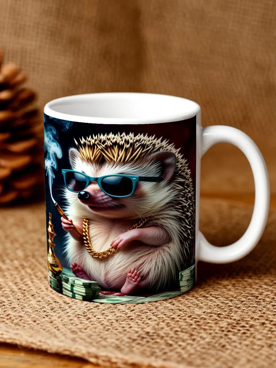 Кружка для чая и кофе "Ёжики чилят"