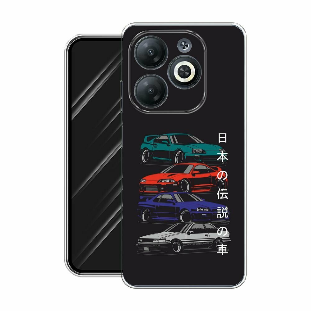 Чехол на Infinix Smart 8/8 HD/HOT 40i / Инфиникс Смарт 8/8 HD/HOT 40i с принтом "JDM Legend cars" — фото 1