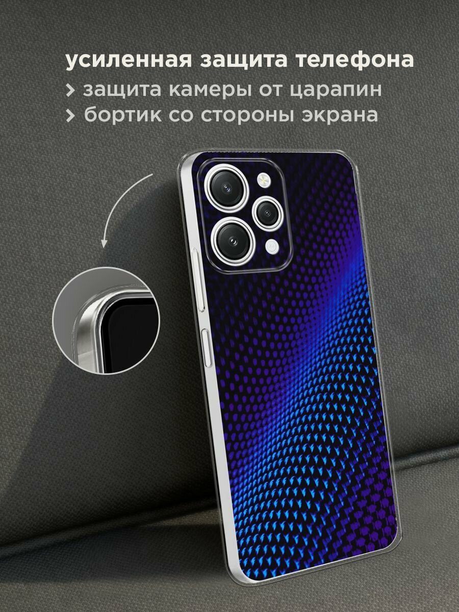 Чехол на Xiaomi Redmi 12 / Сяоми Редми 12 с принтом "Синий карбон" — фото 1